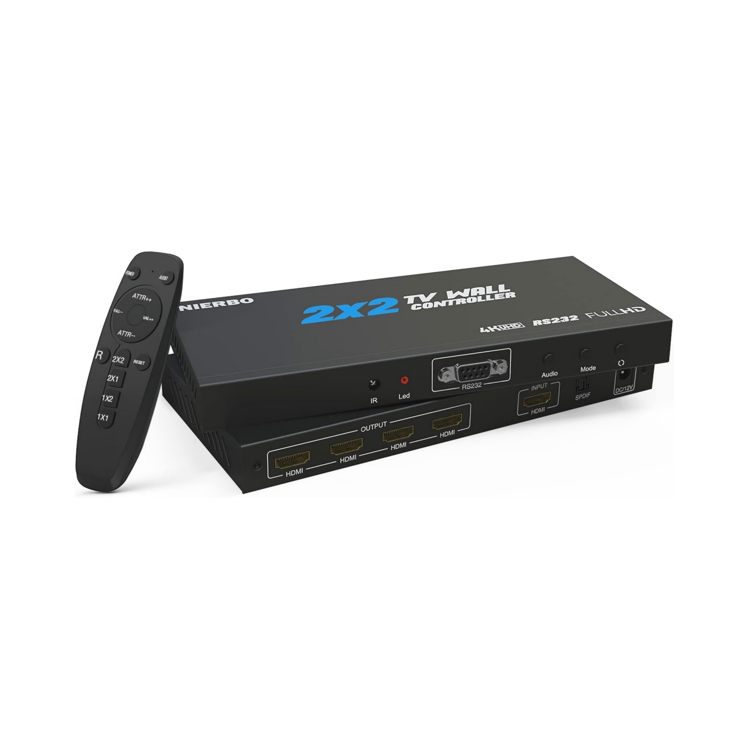 NIERBO 2x2 HDMI Video Wall Controller, 4K x 2K HD Display, 180 Degree ...